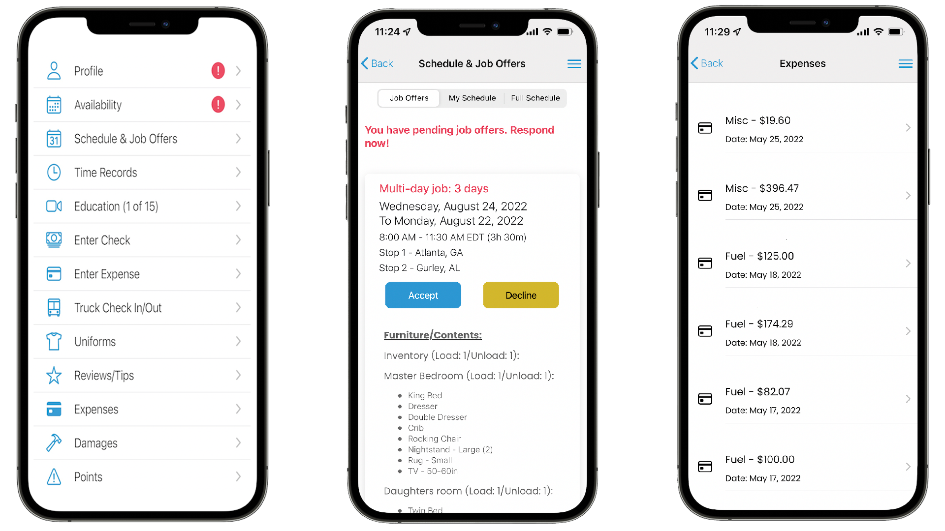 Precision Scheduled Moving - Move Details